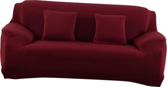 Angoily Stretch Sofa Slipcover Sitzer Elastischer Rutschfester Sofa&uuml;berzug in Weinrot Sch&uuml;tzender Sofabezug Waschbarer Sofaschoner f&uuml;r Verschiedene Sofamodell