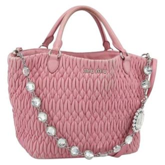 Miu Miu Sac bandouli&egrave;re pr&eacute;-aim&eacute; orn&eacute; - Femme - Pre-owned - Rose - Taille: ONE Size