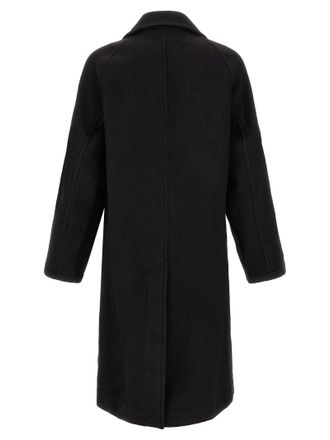 Christophe Lemaire Double-Breasted Wool Alpaca Coat - Black