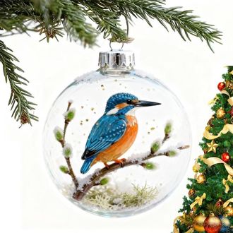 Generic 2026 Verspielte Tiere 3D Glaskugel Dekorationen, 2026 Wildlife Wonders Kollektion V&ouml;gel Kristall Glas Ball Ornament, Meer & Wald Leben Glas Weihnachts