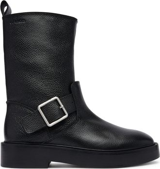 Calvin Klein Stiefeletten Calvin Klein Conc Welt Mid Biker Boot Lth HW0HW03212 Schwarz