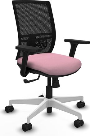 Piqueras y Crespo Yunquera Computerstuhl mit 3D-Armen, h&ouml;henverstellbare Lendenwirbelst&uuml;tze, ausgestattet mit Sincro 4 Positionen und Schneideschaum, Schwarz/Rosa