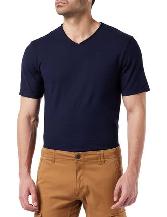 Benetton Herren 3je1j4264 T-Shirt, Dunkelblau 016, Medium
