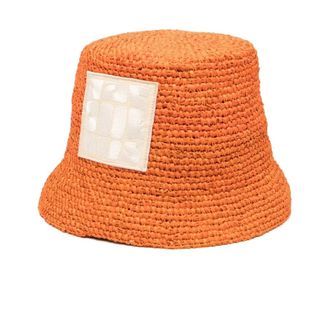 Jacquemus Raffia Bucket Hat - - Accessories - Damen - Orange - 56 CM