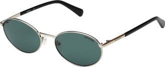 Guess Unisex GU8235 Sonnenbrille, shiny light nickeltin, 57
