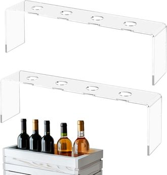 Generic Weinkorken Display Ständer - 2 Stück Acryl e mit Display Funktion | Transparentes 4 Fach Aufbewahrung für Frauen Männer Haushalt Schreibtisch Büro