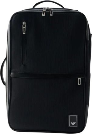 Emporio Armani Homme, Sacs, Bleu, Taille: ONE Size Jacquard Logo Shell Backpack