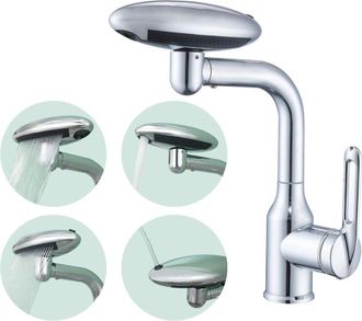 Elle Rubinetto Da Cucina A Cascata, Rubinetto Multifunzione, Argento