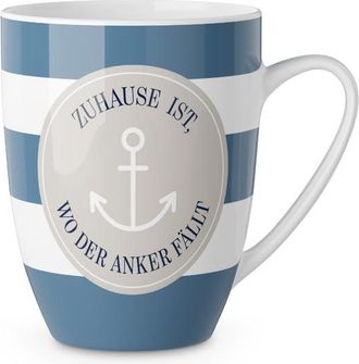 La Vida LaVida Becher für Dich 250 ml, Zuhause ist wo der Anker fällt, maritim