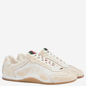 Gucci Womens Shift Sneakers White Leather Trainers