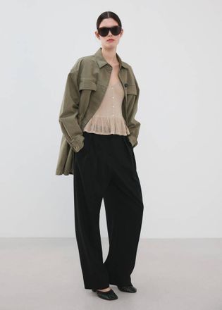 Mango Cardigan maille volants sable - Femme - XS - MANGO