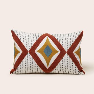 Madura Housse De Coussin Zayi Ivoire et terracotta - MULTICOLORE