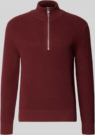 Marc O'Polo Denim Pullover mit Rei&szlig;verschlusskragen