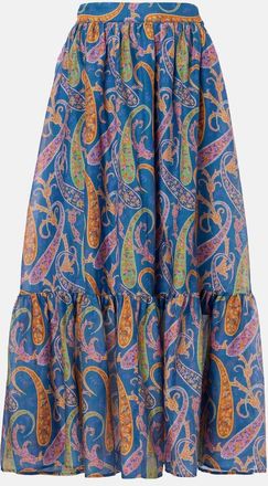 Etro Jupe longue en coton et soie