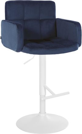 Clp Barhocker Los Angeles Samt | Höhenverstellbarer Barstuhl Mit Drehbarem Sitz | Bistrohocker Mit Metallgestell Und Fußstütze, Farbe:blau, Gestell Farbe: