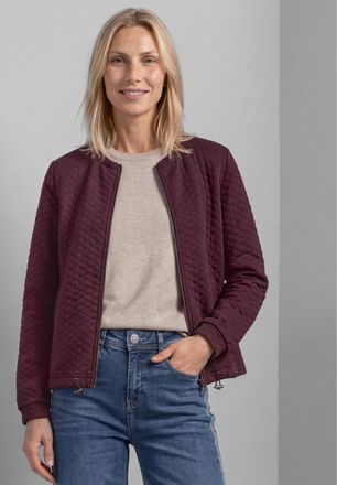 Street One Cardigan STREET ONE, Damen, Gr. 34, braun (rustic rouge), Stoff, 70% Polyester, 25% Viskose, 5% Elasthan, unifarben, comfort fit normal, Rundhals, B&uuml;n