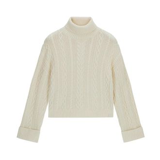 Guess Ls Mn Washed Chunky Pullover - - Knitwear - Damen - Wei&szlig; - M