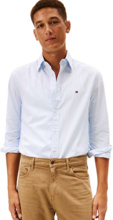 Tommy Hilfiger Herren Flex Poplin Big Gingham Rf Mw0Mw41713 L/S Shirt, Blue (Sweet Blue/Check), M