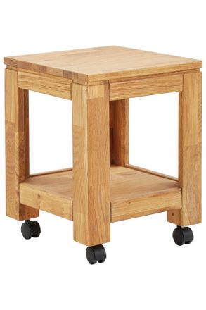 Linea Natura Beistelltisch, Holz, Eiche, vollmassiv, quadratisch, eckig, 35.5x46x35.5 cm, Wohnzimmer, Wohnzimmertische, Beistelltische