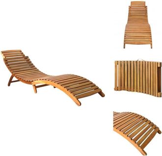 vidaXL Sonnenliege Massivholz Akazie Braun - Sonnenliege - Gartenliege - Holzm&ouml;bel - Akazienholz - Outdoor M&ouml;bel