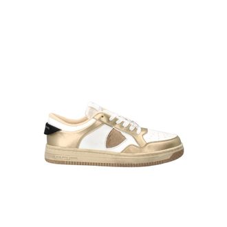 Philippe Model Wei&szlig; Gold Lyon Low Top Sneakers - - Shoes - Damen - Mehrfarbig - 36 EU
