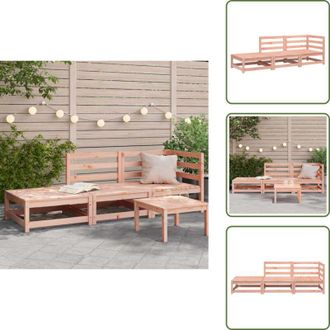 vidaXL The Living Store - Gartensofa mit Hocker 2-Sitzer Massivholz Douglasie - Outdoor M&ouml;bel - Gartensofa - Lounge Set - Holz Gartenm&ouml;bel - Douglasie