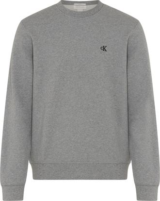 Calvin Klein Jeans Sweatshirt CALVIN KLEIN JEANS, Herren, Gr. XXL, grau (med grau htr), Sweatware, Obermaterial: 100% Baumwolle, regular fit normal, Rundhals, eingesetzt