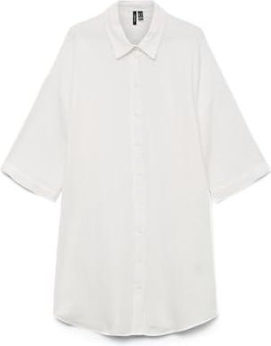 Vero Moda Womens VMNATALI Noos Robe 3/4 pour Femme, Blanc Neige, S, Blanche-Neige, S