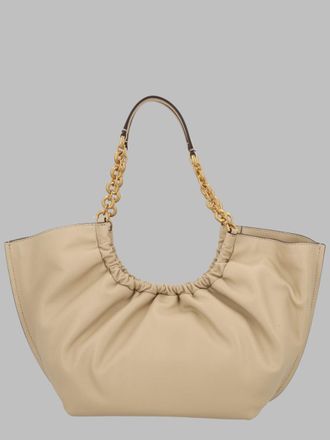 Michael Michael Kors Womens Leather Tote Indie Beige Shoulder Bags