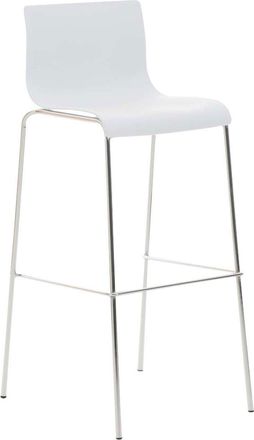 Clp Barhocker Hover mit Kunststoffsitz und robustem Metallgestell I Barstuhl mit Einer Sitzhöhe von: 76 cm I erhältlich, Farbe:weiß, Gestell Farbe:Chrom
