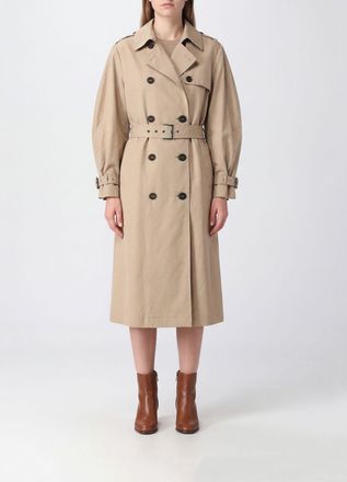Brunello Cucinelli Langer Doppelreiher-Trenchcoat aus Baumwoll-Leinen-Mix