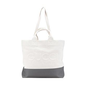 Gucci Pre-owned Canvas Embossed Logo Tote - - Pre-owned - Damen - Wei&szlig; - ONE SIZE