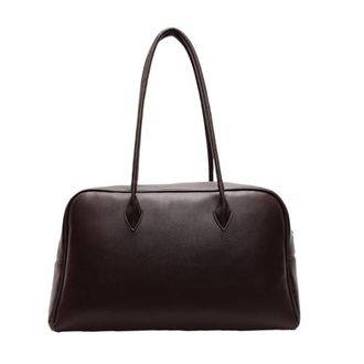 Generic Cymwer Sac &agrave; aisselles en PU avec poign&eacute;e sup&eacute;rieure, sac doreiller de couleur unie pour femmes voyageant (marron)