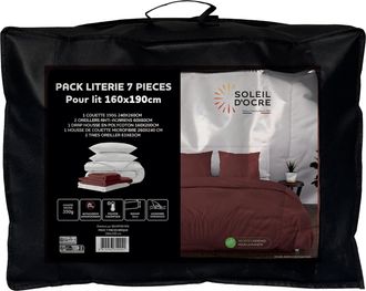 Soleil d'Ocre Bettw&auml;sche-Set, 7-teilig, Boheme, Ziegelrot, f&uuml;r Bett 160 x 200 cm