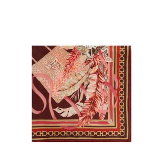 Ferragamo Feline Print Silk Foulard