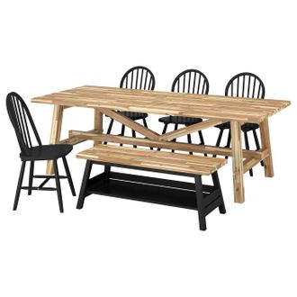 IKEA SKOGSTA / SKOGSTA Tisch + 4 St&uuml;hle + Bank