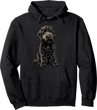 Whyitsme Design Schwarzer Labradoodle-Hund Illustration Doodle Pullover Hoodie