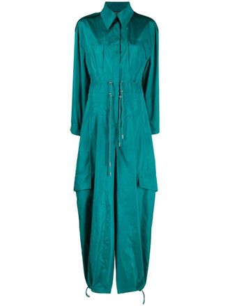 Alberta Ferretti combinaison en taffeta &agrave; lien de resserrage - Vert