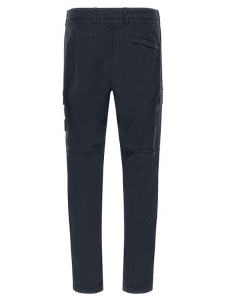 Stone Island Garment-Dyed Stretch Cotton Twill Cargo Pants - Navy