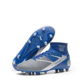 Dream Pairs Fu&szlig;ballschuhe Herren Top Professionelle Trainingsschuhe Professionelle Stollen Spikes Cleats Schn&uuml;rsenkel Football Schuhe,Size 44.5,Blau/Grau,SDSC2407