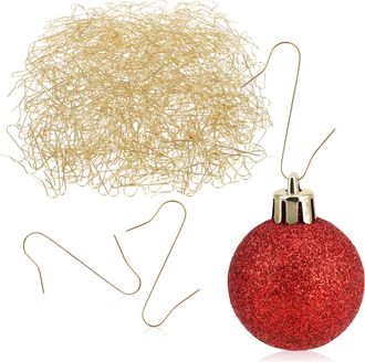 Com-Four 600x Haken für Weihnachtsbaumschmuck - Schnellaufhänger Doppelhaken für Weihnachtsbaum-Deko - Christbaumkugel-Aufhänger, Baumhaken als Deko-Anhänger