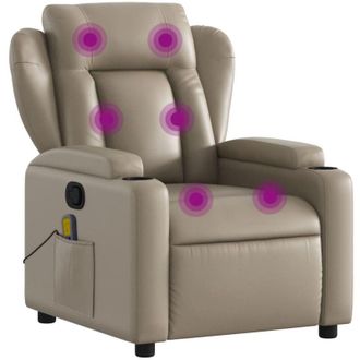 vidaXL Massagesessel Cappuccino-Braun Kunstleder - Vidaxl