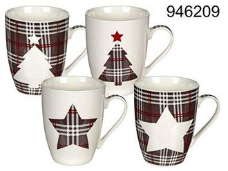 Out of the Blue 946209 schwarz/rot/wei&szlig; Universal 4 St&uuml;ck Becher und Schale - Tasse/Becher (universal, Establecer, schwarz, rot, wei&szlig;, 4 St&uuml;ck (s), 80 mm, 100 mm)