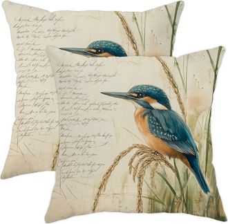 Generic Herbstvogel Sofakissenbezug Weich Sofakissen Dekorative Dekokissenbezug F&uuml;r Bett Schlafzimmer Hotel 45X45Cm 2Er Set