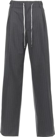 Maison Margiela Femme, Pantalons, Gris, Taille: 36 FR Pinstripe Drawstring Pantalons