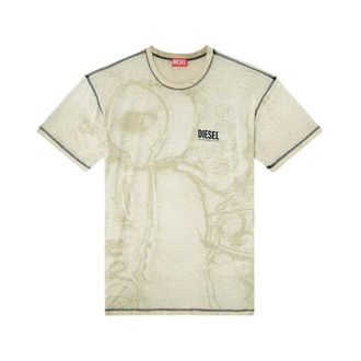 Diesel T-shirt Col Rond T-Norm-V15 - Homme - Tops - Beige - Taille: XS