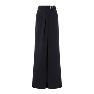 Alberta Ferretti Schwarze Weit geschnittene Hose Aw23 - - Trousers - Damen - Schwarzk - S