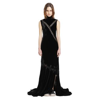 Ann Demeulemeester Agno X-Long Dress in Fluid Velvet