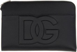 Dolce & Gabbana Homme, Accessoires, Noir, Taille: ONE Size Pochette Cervo + DG Sugherite