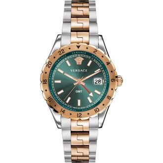 Versace GMT Hellenyium Uhr Silber/Ros&eacute;gold - - Accessories - Herren - Grau - ONE SIZE